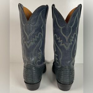 Nocona | Shoes | Vintage Nocona Dark Blue Python Snakeskin Cowboy Boots ...